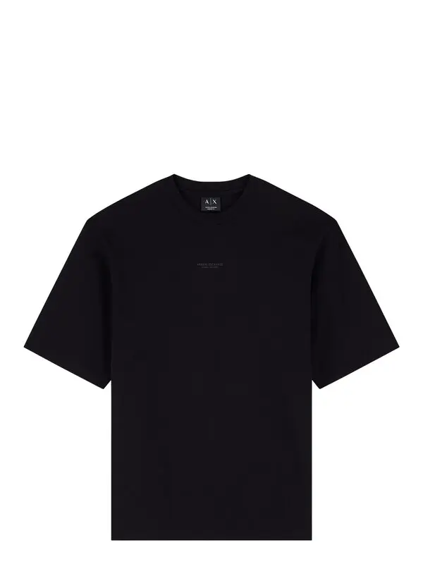 Armani Exchange Oversized T-shirt In Heavy Cotton Jersey - Black