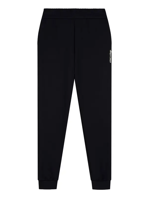 Armani Exchange Regular Fit Trousers Stretch Viscose Scuba - Black