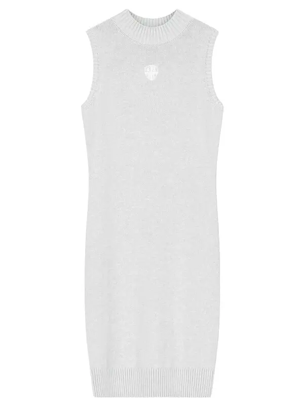 Armani Exchange Slim Fit Dress In Knitted Cotton - Grey