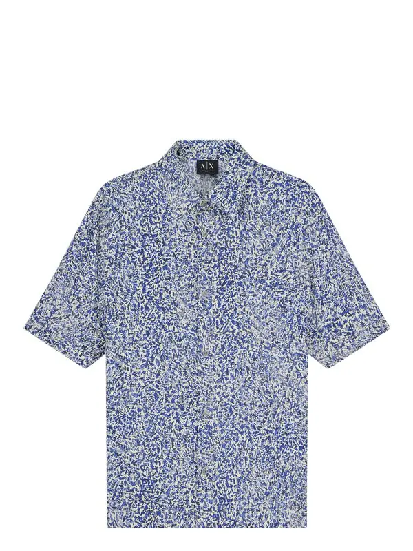 Armani Exchange Oversized Fit Shirt In Eco-viscose Twill - Patterned