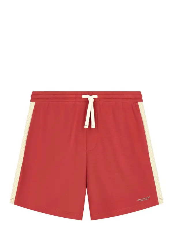 Armani Exchange Regular Fit Stretch Modal Jersey Bermuda Shorts - Red