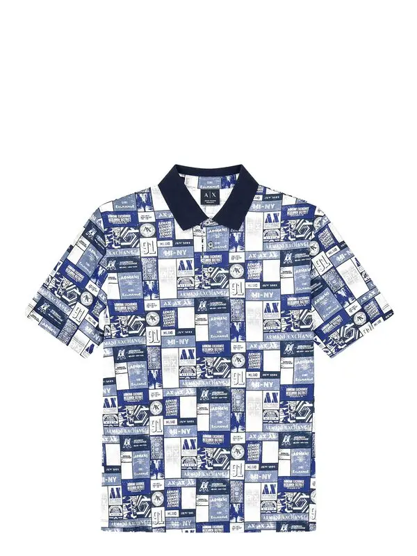 Armani Exchange Regular Fit Polo Shirt In Cotton Jersey - Patterned