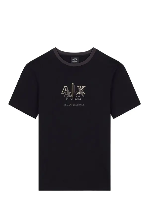 Armani Exchange Slim Fit T-shirt In Cotton Jersey - Black