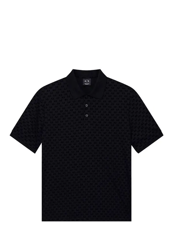 Armani Exchange Regular Fit Polo Shirt In Cotton Jersey - Black