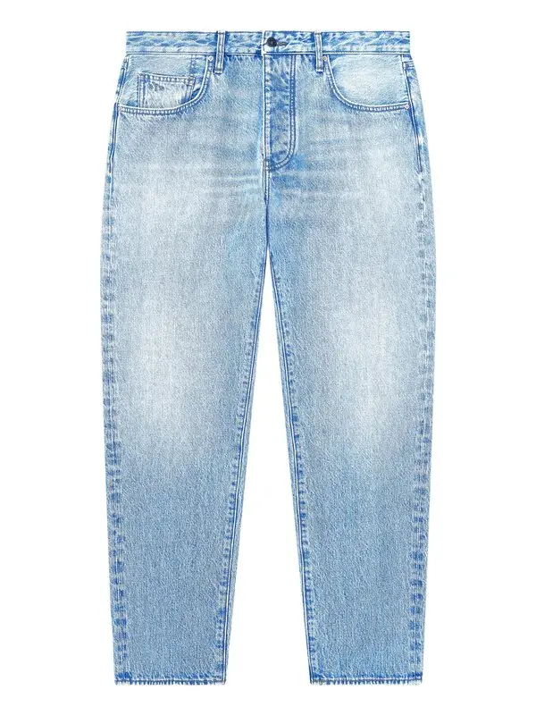 Armani Exchange Oversized Fit Five Pocket Denim Trousers In Washed Cotton - Blue