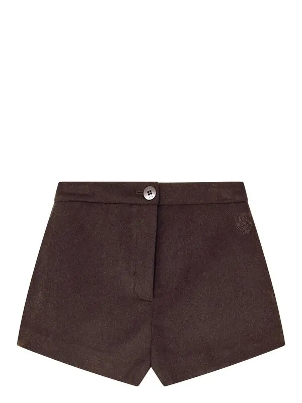 Armani Exchange Regular Fit Shorts Wool Blend - Brown
