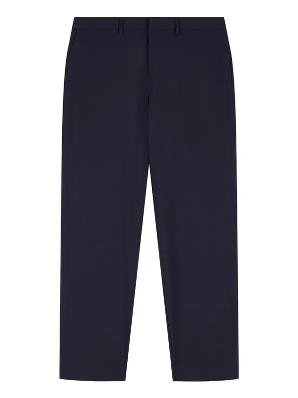 Armani Exchange Straight-leg Wool Blend Trousers - Navy Blue
