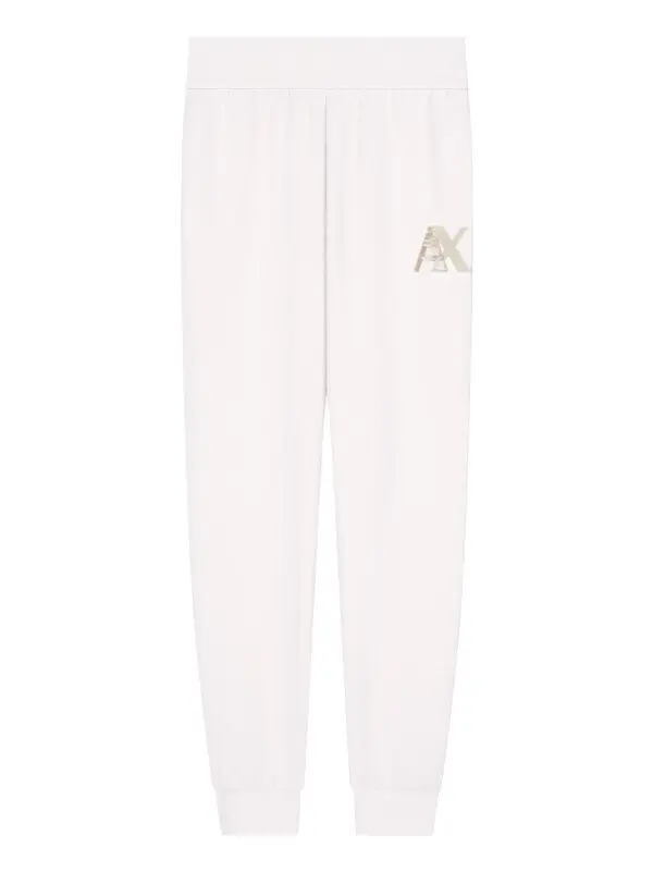 Armani Exchange Regular Fit Jersey Trousers In Stretch Viscose Scuba - Beige