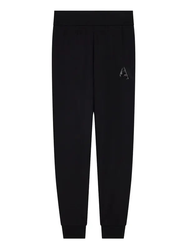 Armani Exchange Regular Fit Trousers Jersey In Stretch Viscose Scuba - Black