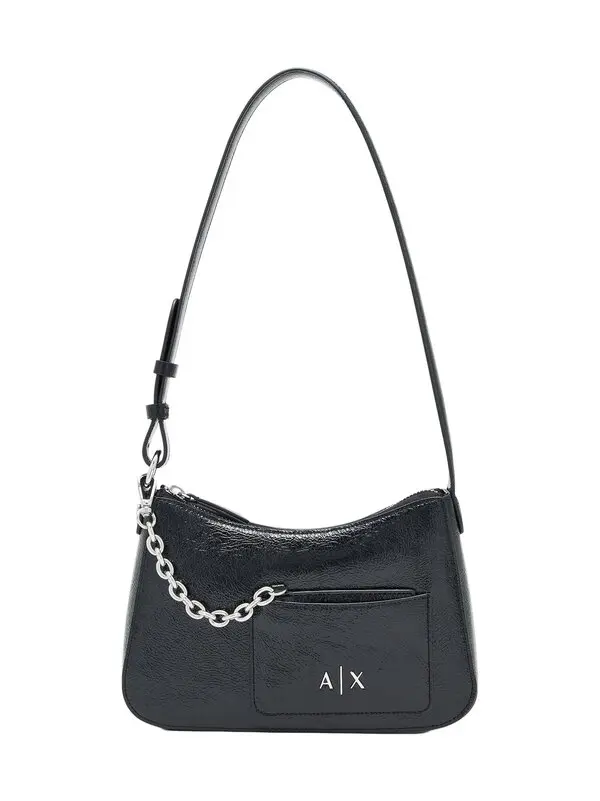 Armani Exchange Mini Bag In Coated Fabric - Black