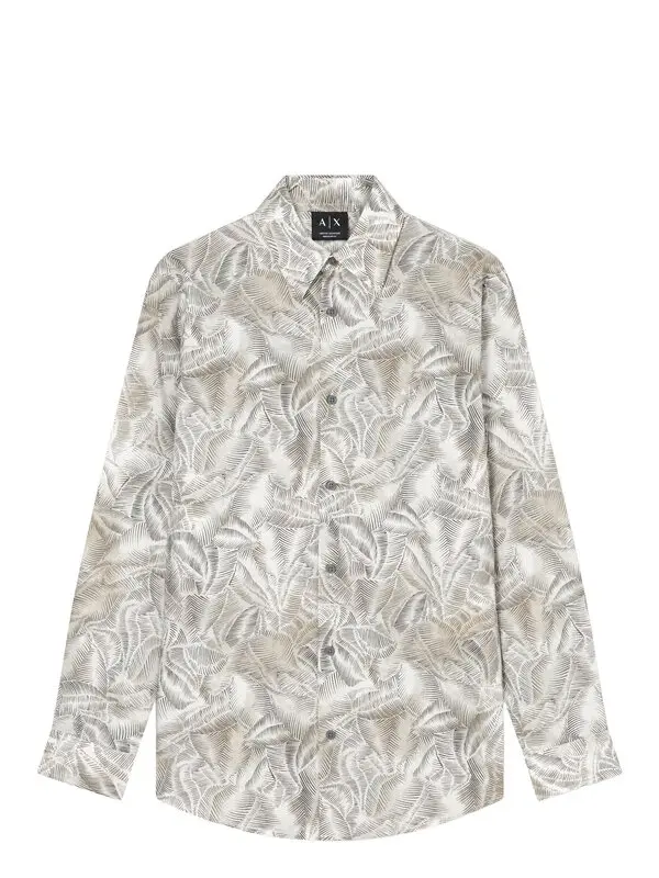Armani Exchange Oversized Cotton Shirt - Beige