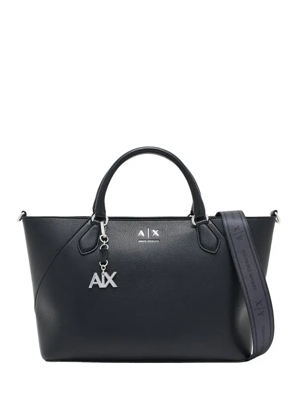Armani Exchange Shopping Tote Bag With Top Handles - Black