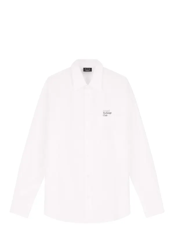 Armani Exchange Classic Casual Cotton Poplin Shirt - White
