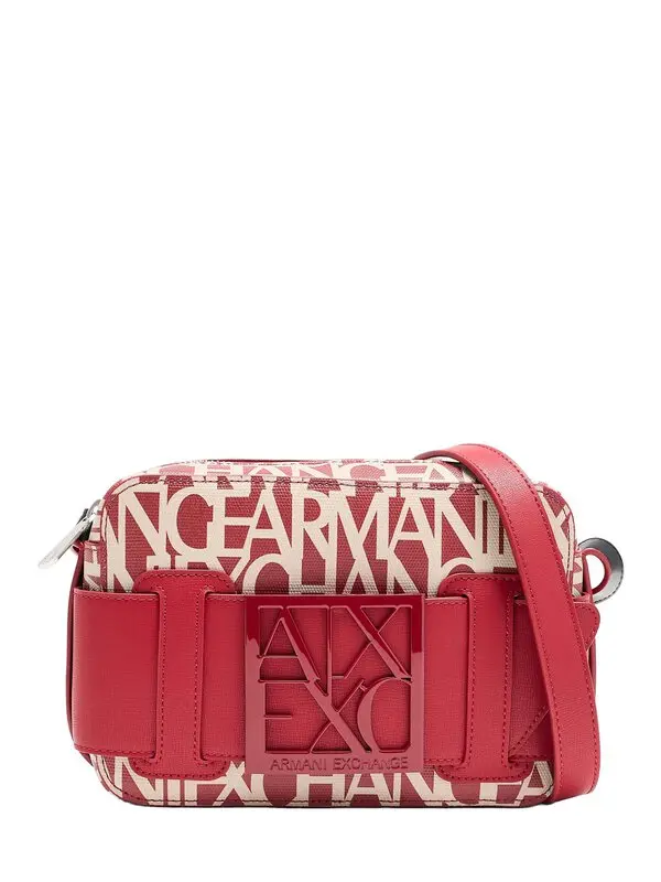 Armani Exchange Monogram Cotton Messenger Bag - Red