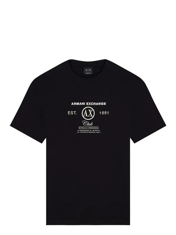Armani Exchange Regular T-shirt In Cotton Jersey - Black