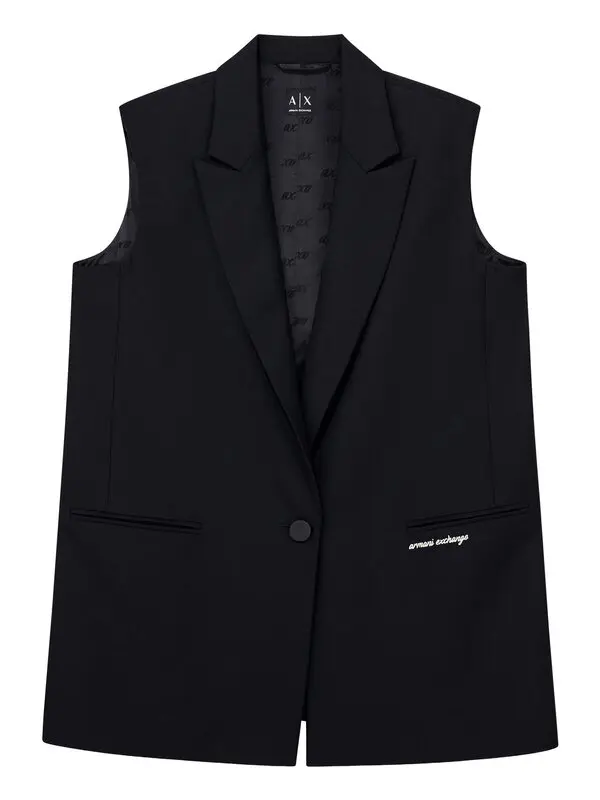 Armani Exchange Regular Fit Waistcoat Fabric Blend - Black