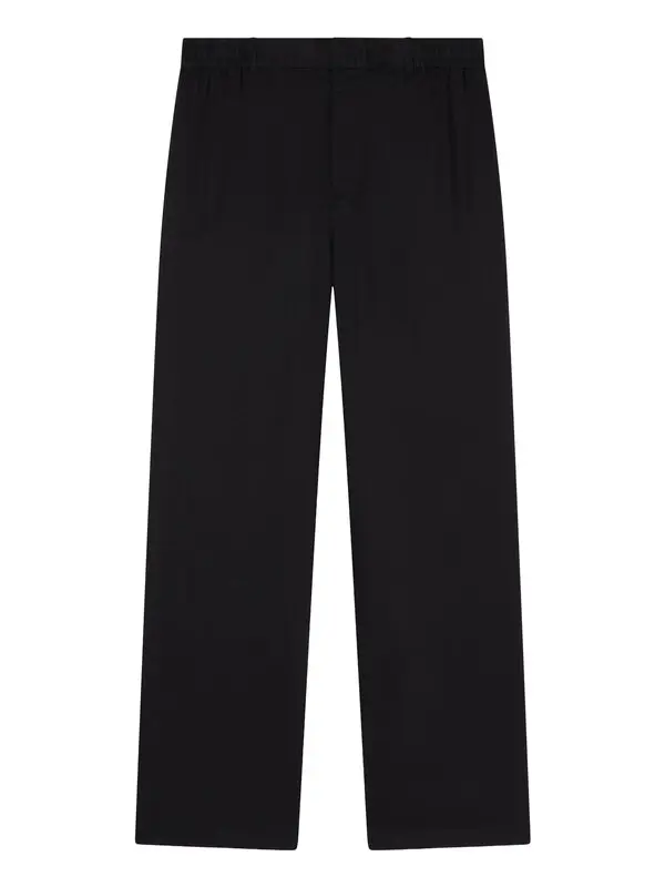 Armani Exchange Oxford Lyocell Wide-leg Trousers - Black