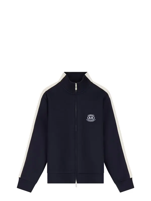 Armani Exchange Stretch Bonded Cotton Sweatshirt - Navy Blue