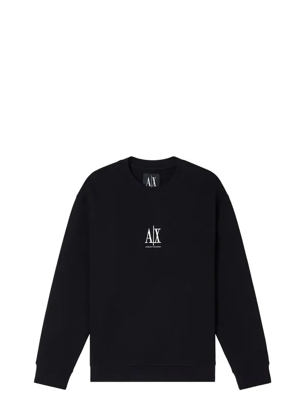 Armani Exchange Crewneck Sweatshirt With Embroidered Logo - Black