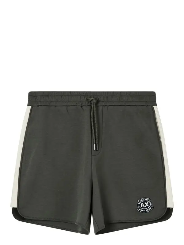 Armani Exchange Cotton Bermuda Shorts With Side Stripe Detail - Grey