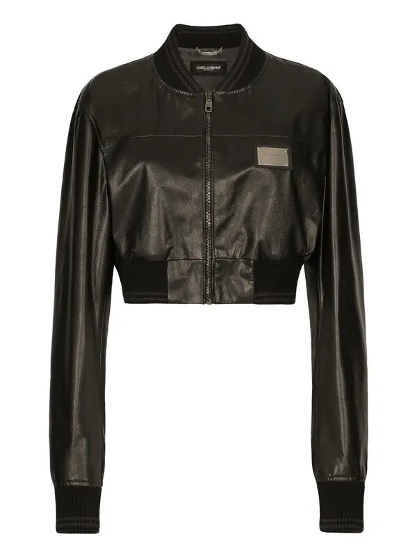 Dolce & Gabbana Short Nappa Leather Bomber Jacket With Tag Coats And Jackets Leather - Black