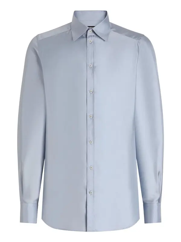 Dolce & Gabbana Martini Shirt In Silk Twill Shirts Light Blue - Azure