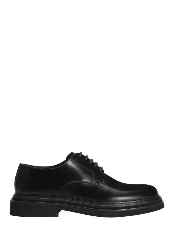 Dolce & Gabbana Brushed Calfskin Derby Lace-ups Leather - Black