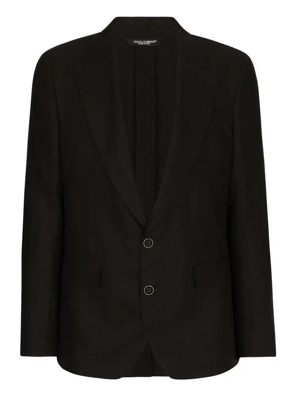 Dolce & Gabbana Linen Sicilia-fit Jacket Suits And Blazers Linen - Black