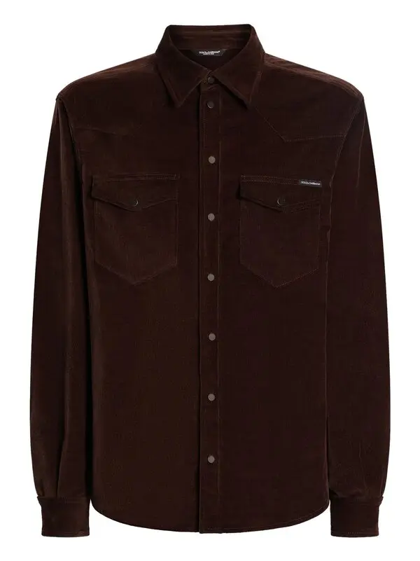 Dolce & Gabbana Fine-wale Corduroy Shirt Shirts - Brown