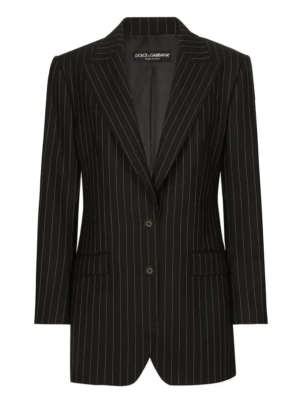 Dolce & Gabbana Single-breasted Pinstripe Wool Jacket Blazers Multi-colored - Multicolor