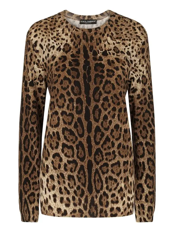 Dolce & Gabbana Leopard-print Cashmere Sweater Sweaters And Cardigans Cashmere - Multicolor