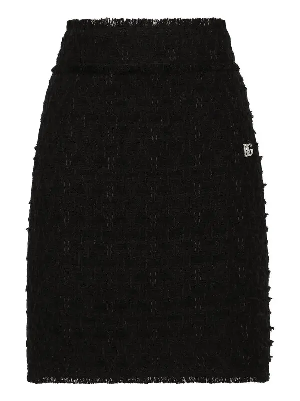 Dolce & Gabbana Rush-stitch Skirt With Side Slit Skirts - Black