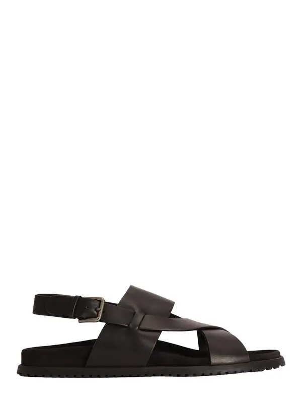 Dolce & Gabbana Dg Casual Calfskin Sandals Sandals And Slides - Black