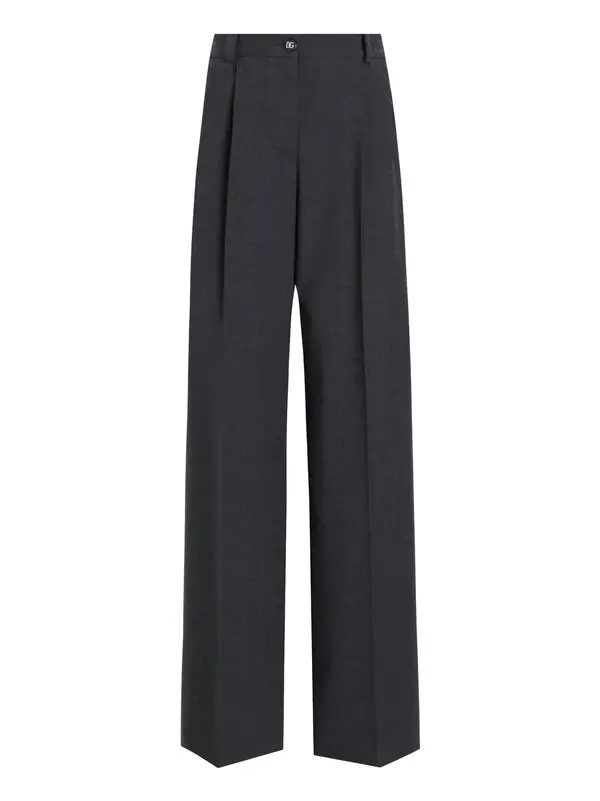 Dolce & Gabbana Wool Fabric Pants Pants And Shorts Gray - Grey