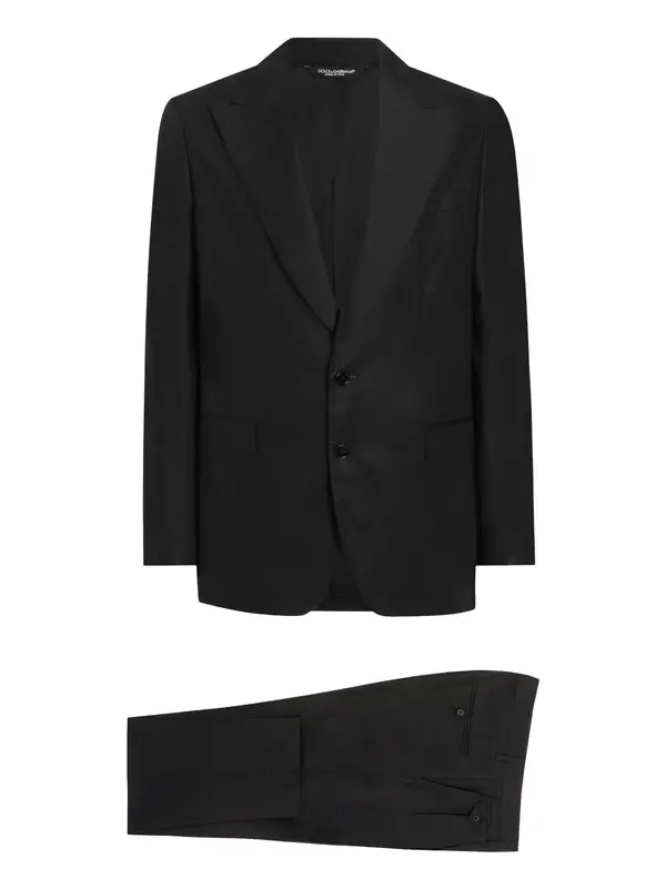 Dolce & Gabbana Deconstructed Single-breasted Silk Suit Suits And Blazers - Black