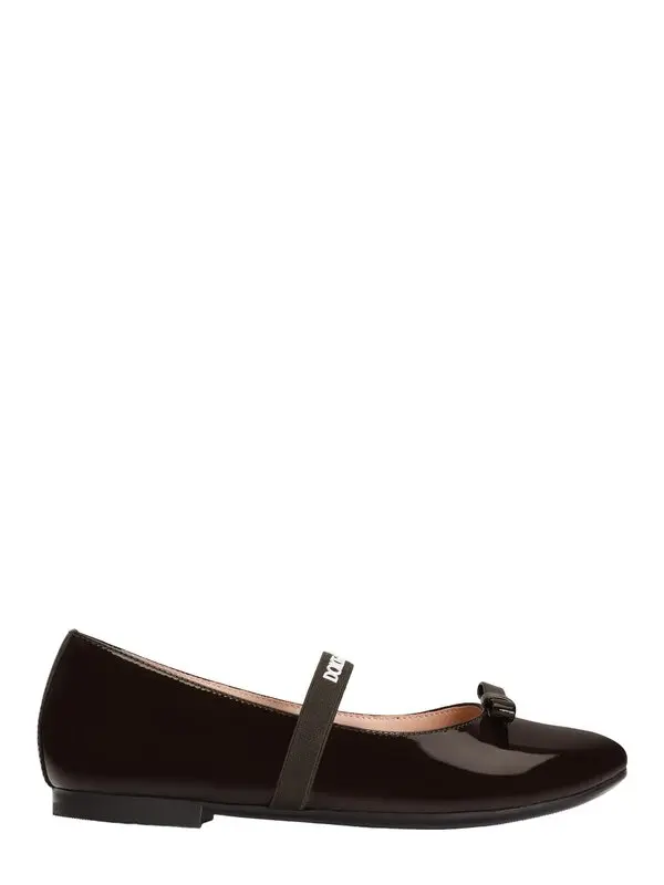 Dolce & Gabbana Patent Leather Mary Jane Flats - Brown