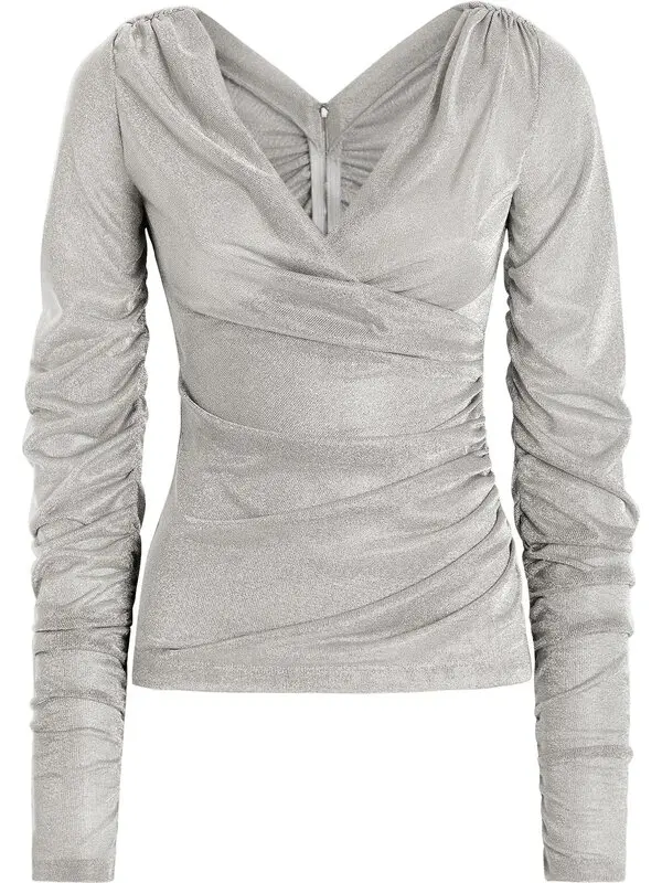 Dolce & Gabbana Lamé Jersey Top Shirts And Tops - Silver