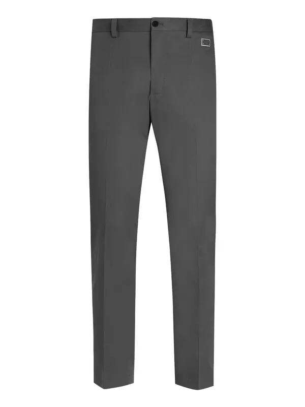 Dolce & Gabbana Tailored Stretch Cotton Gabardine Trousers - Grey
