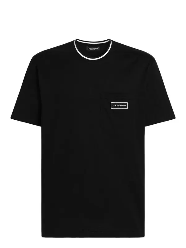 Dolce & Gabbana Cotton T-shirt With Logo T-shirts And Polos - Black