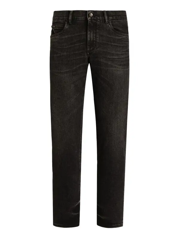 Dolce & Gabbana Denim Trousers With Dg Patch Denim Multi-colored - Multicolor