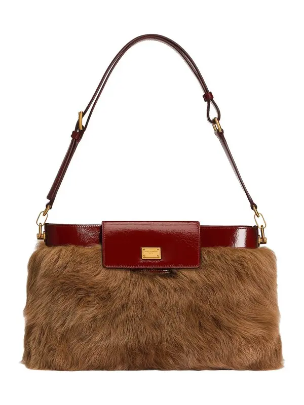 Dolce & Gabbana Vittoria Fur And Calfskin Shoulder Bag Shoulder And Crossbody Bags - Multicolor