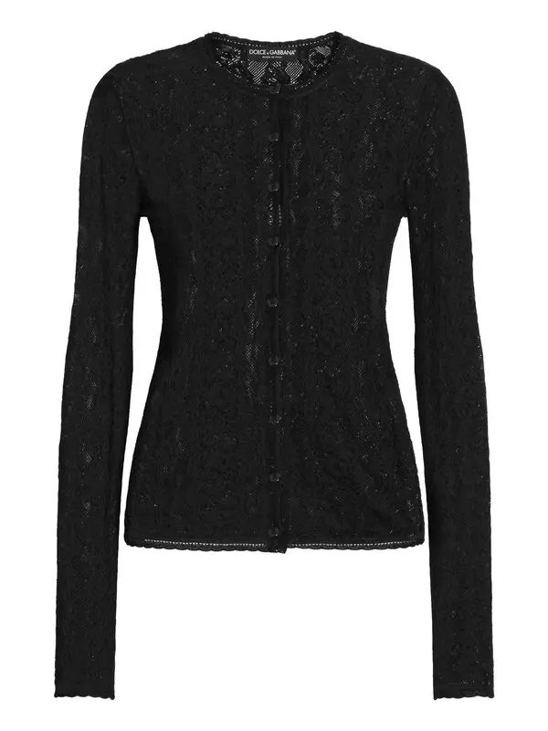 Dolce & Gabbana Lace Cardigan Sweaters And Cardigans - Black