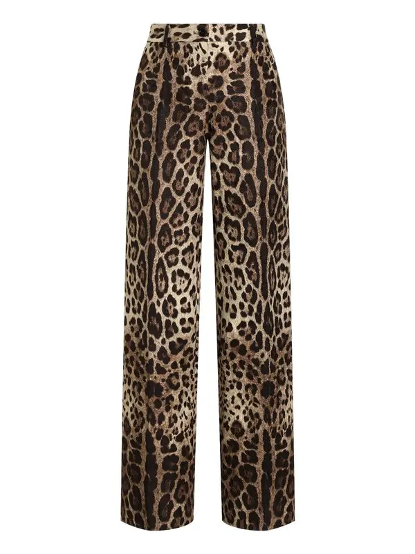 Dolce & Gabbana Leo- Brocade Trousers Pants And Shorts Animal - Print