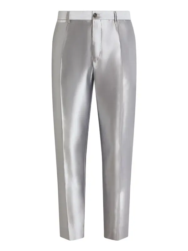 Dolce & Gabbana Silk Shantung Tailored Trousers - Grey