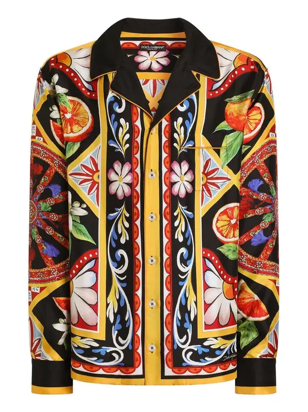 Dolce & Gabbana Carretto-print Silk Twill Shirt Shirts - Multicolor