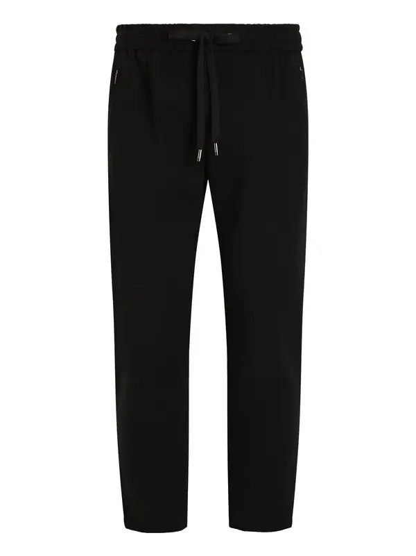 Dolce & Gabbana Slub Viscose Canvas Trousers - Black