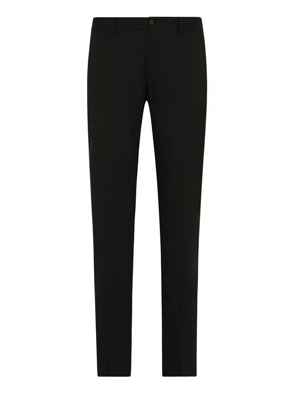 Dolce & Gabbana Silk Twill Jogging Pants With Dg Embroidered Patch - Black