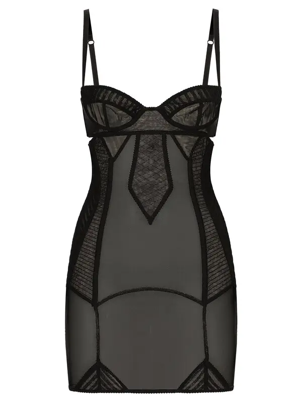 Dolce & Gabbana Majolica- Organzine Long Dress - Black
