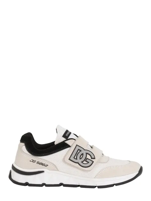 Dolce & Gabbana Dg Running Split Calfskin Sneakers Shoes Black - Multicolor