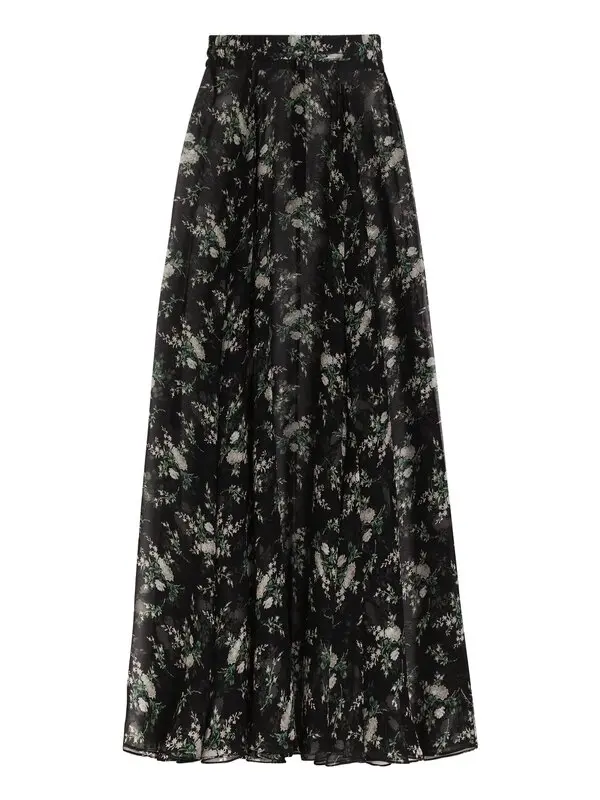 Dolce & Gabbana Chiffon Skirt With Rose And Small Flower Print Skirts - Multicolor